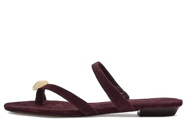 Madewell The Mila Organic Hardware Thong Sandal In Suede - Brown