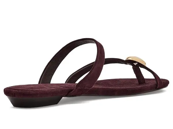 Madewell The Mila Organic Hardware Thong Sandal In Suede - Brown