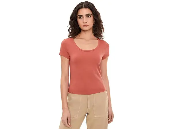 Columbia Pinetown Canyon Rib Short Sleeve Tee - Washed Red