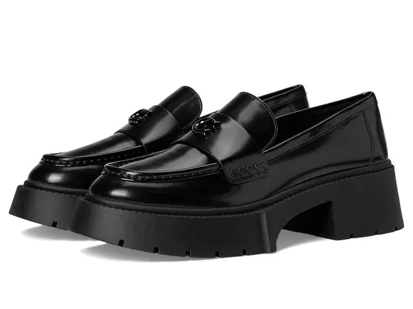 COACH Leah Platform Loafers - Black