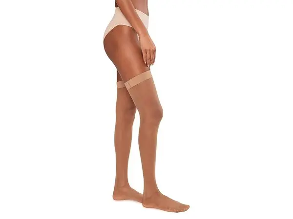Wolford Individual 10 Stay-up Thigh High Socks - Brown