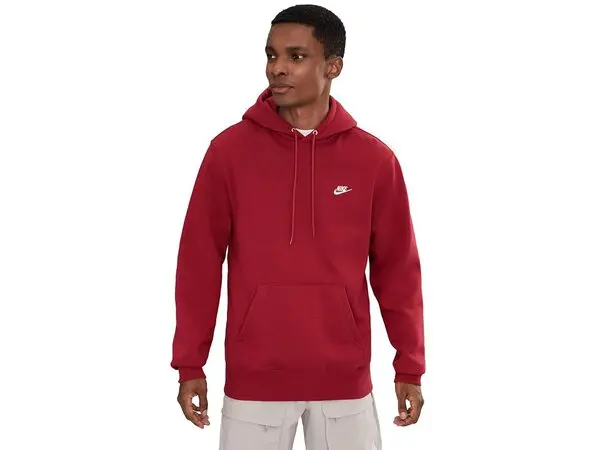 Nike Club Fleece Pullover Hoodie - Red