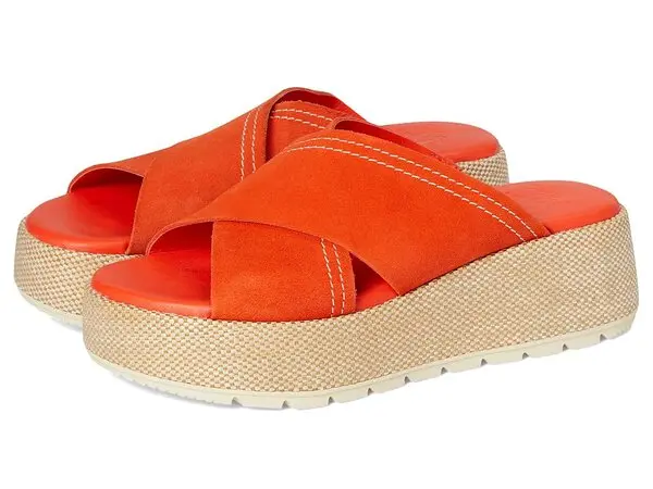 Sorel Sunpeak Platform Slide Dress Sandals - Red