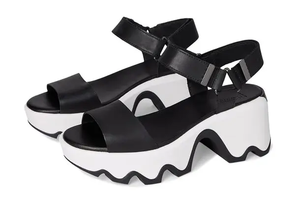 Sorel Kinetic Aura Y-strap Platform Sandals - Black