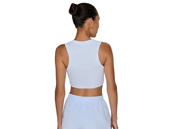 Nike Chill Knit Cropped Mini-rib Tank Top - Blue