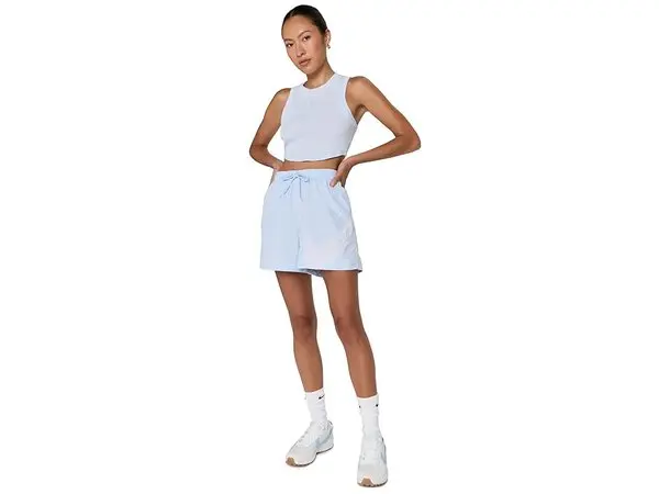 Nike Chill Knit Cropped Mini-rib Tank Top - Blue