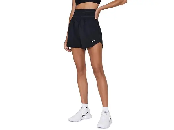 Nike Dri-fit Ultra High-rise 3 Brief-lined Shorts - Black/reflective Silver