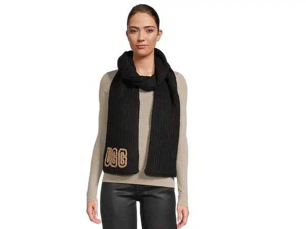 UGG Crafted Chunky Rib Scarf Findings Deco - Black