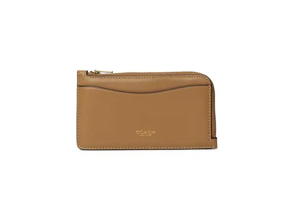 COACH Small Zip Card Case Wallet Handbags Honey - Brown