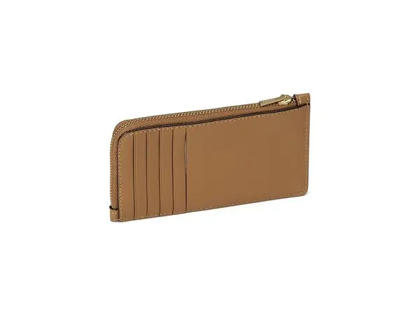 COACH Small Zip Card Case Wallet Handbags Honey - Brown