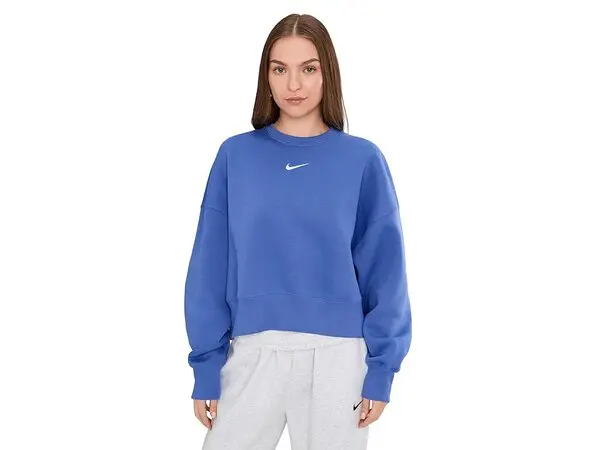 Nike Phoenix Fleece Oversized Crew Neck Sweatshirt - Blue