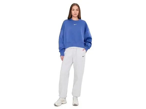 Nike Phoenix Fleece Oversized Crew Neck Sweatshirt - Blue