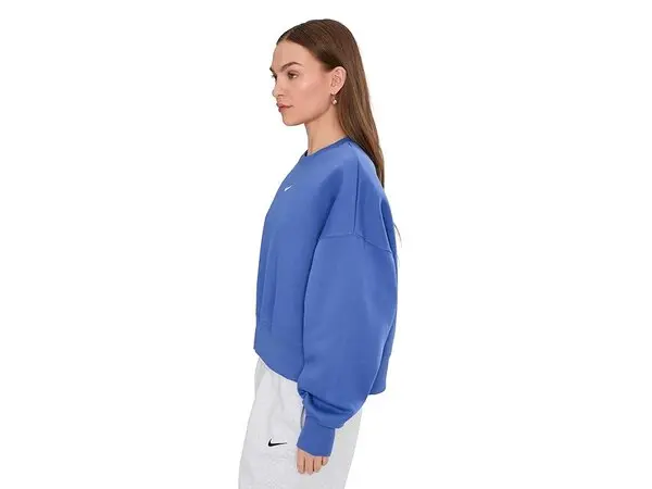 Nike Phoenix Fleece Oversized Crew Neck Sweatshirt - Blue
