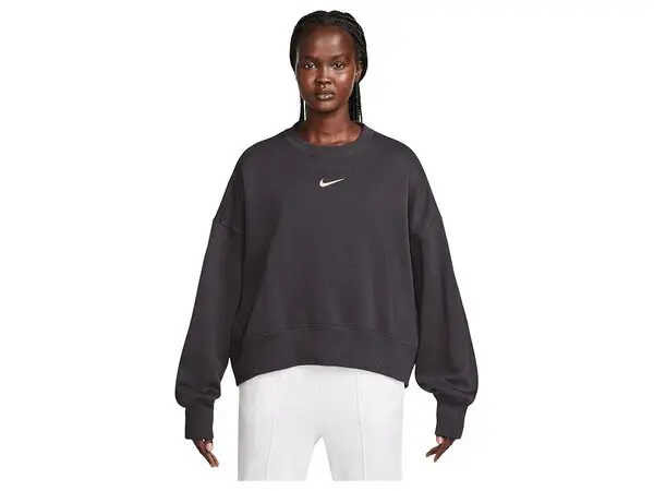 Nike Phoenix Fleece Oversized Crew Neck Sweatshirt - Navy