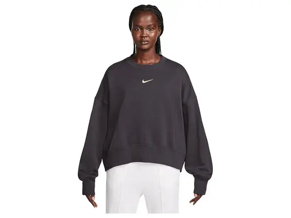 Nike Phoenix Fleece Oversized Crew Neck Sweatshirt - Navy