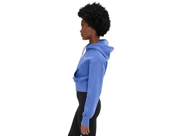 Nike Phoenix Fleece Loose Full-zip Cropped Hoodie - Blue
