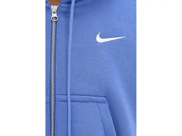 Nike Phoenix Fleece Loose Full-zip Cropped Hoodie - Blue