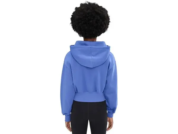Nike Phoenix Fleece Loose Full-zip Cropped Hoodie - Blue