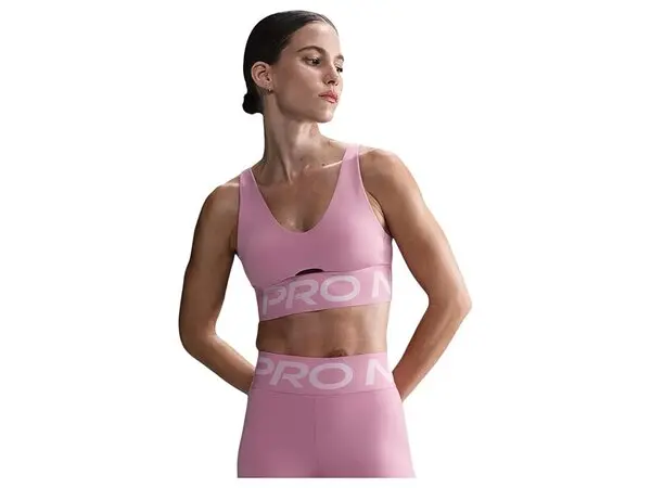 Nike Pro Indy Plunge Medium Support Bra Bra /white/white - Pink