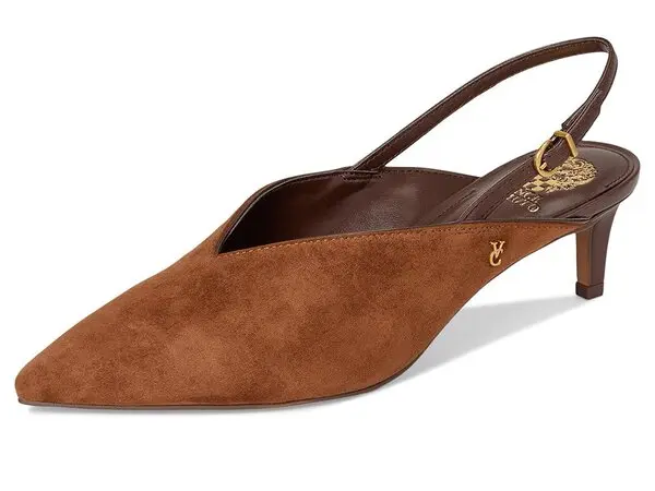Vince Camuto Kylien Slingback Kitten Heel Pumps - Brown