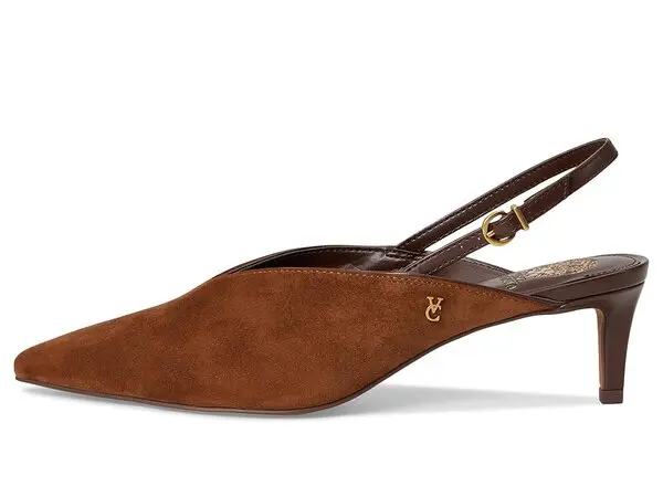 Vince Camuto Kylien Slingback Kitten Heel Pumps - Brown