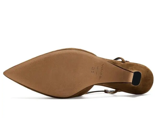 Vince Levvy Slingback Kitten Heel Shoes - Tan