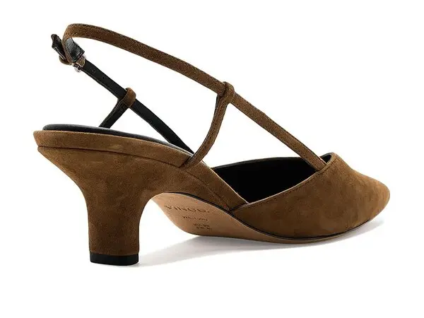Vince Levvy Slingback Kitten Heel Shoes - Tan