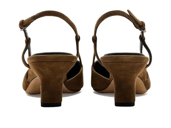 Vince Levvy Slingback Kitten Heel Shoes - Tan