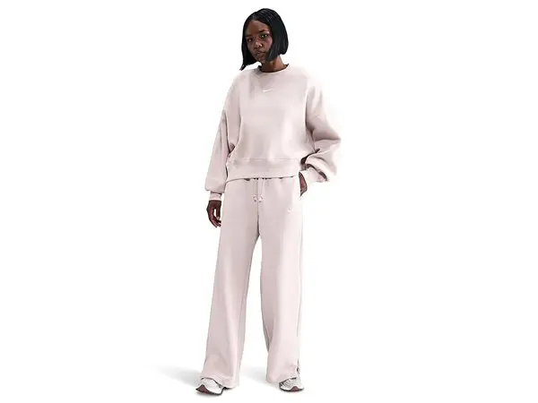 Nike Phoenix Fleece High-waisted Wide-leg Pants - Bone