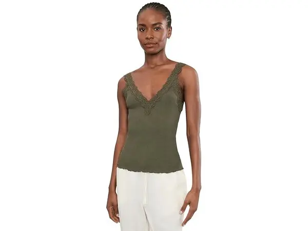 Madewell Lace Trim V-neck Tank - Navy