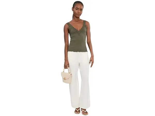 Madewell Lace Trim V-neck Tank - Navy