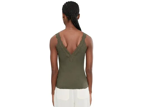 Madewell Lace Trim V-neck Tank - Navy