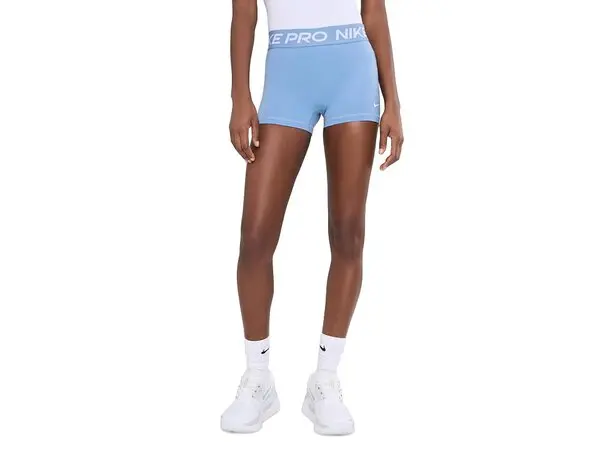 Nike Pro Mid-rise 3" Bike Shorts With No Front Seam - Work Blue/white