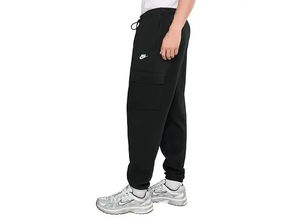 Nike Club Fleece Cargo Pants Workout Dark Grey Heather/light Smoke Grey/white - Black