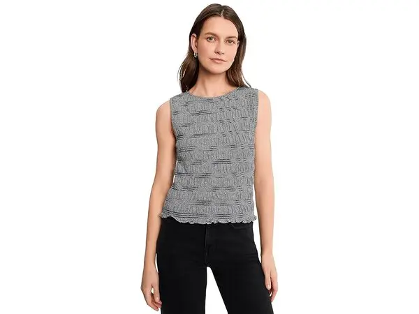 Madewell Sachi Smocked Tank Striped - Black