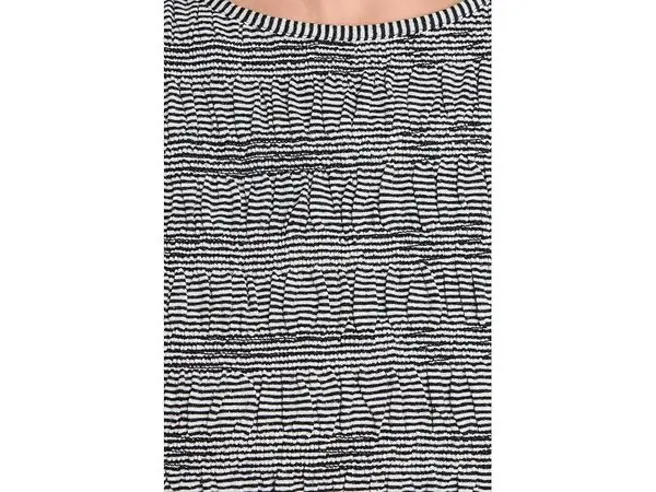 Madewell Sachi Smocked Tank Striped - Black