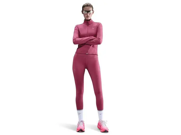 Nike Dri-fit Swift High-waisted 7/8 Running Leggings With Pockets - Pink