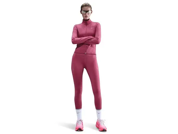 Nike Dri-fit Swift High-waisted 7/8 Running Leggings With Pockets - Pink