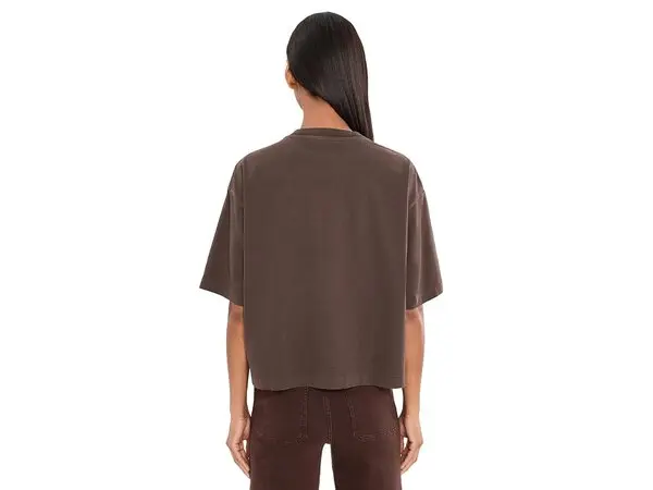 Madewell Boxy Crop T-shirt In Cotton Jersey - Brown