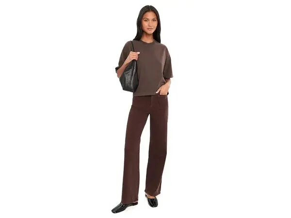 Madewell Boxy Crop T-shirt In Cotton Jersey - Brown