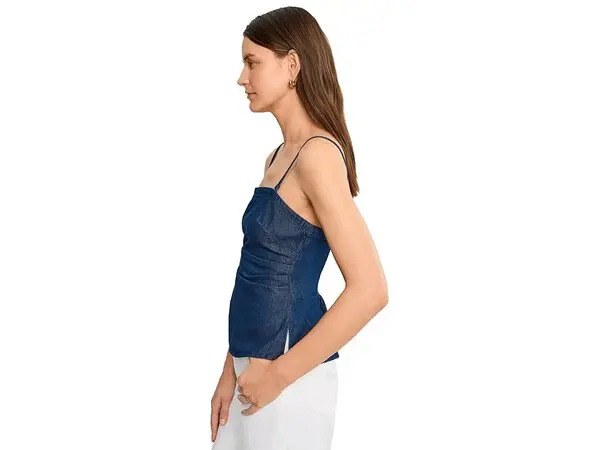 Madewell Square Neck Spaghetti Strap Top With Smocked Waist