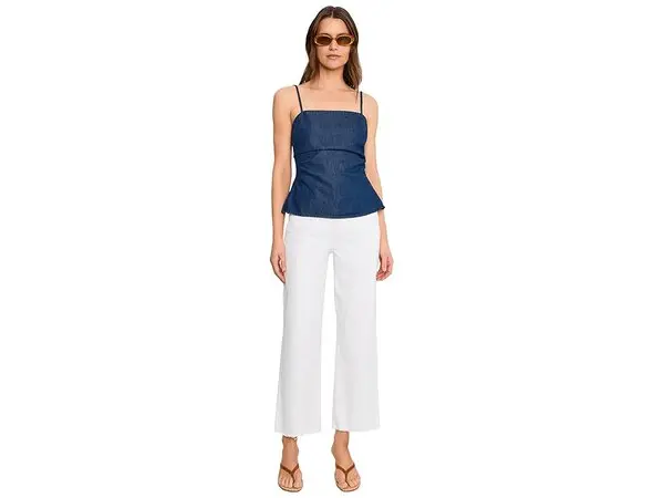 Madewell Square Neck Spaghetti Strap Top With Smocked Waist