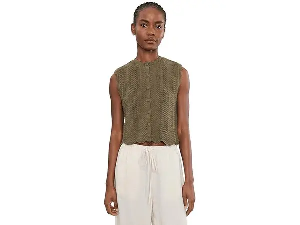 Madewell Kim Wavy Stitch Button Shell Vest - Navy