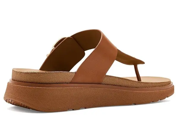 Fitflop Gen-ff Buckle Leather Toe-post Wedge Sandals - Tan