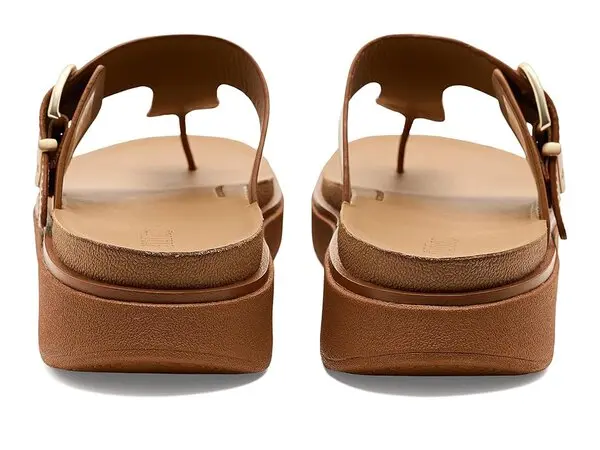 Fitflop Gen-ff Buckle Leather Toe-post Wedge Sandals - Tan