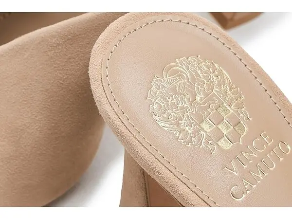 Vince Camuto Galeni Peep Toe High Heel Mules - Beige