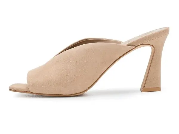 Vince Camuto Galeni Peep Toe High Heel Mules - Beige