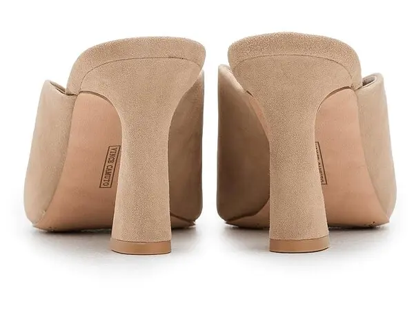 Vince Camuto Galeni Peep Toe High Heel Mules - Beige
