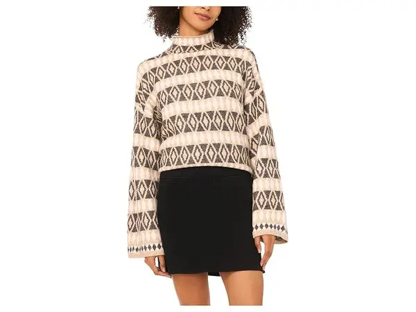 Vince Camuto Diamond Pattern Turtleneck Sweater