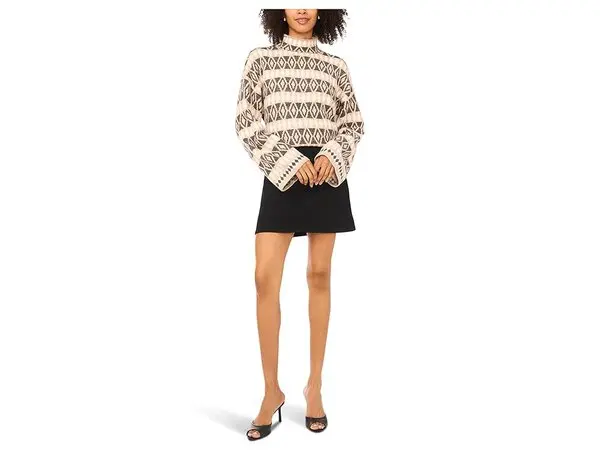 Vince Camuto Diamond Pattern Turtleneck Sweater